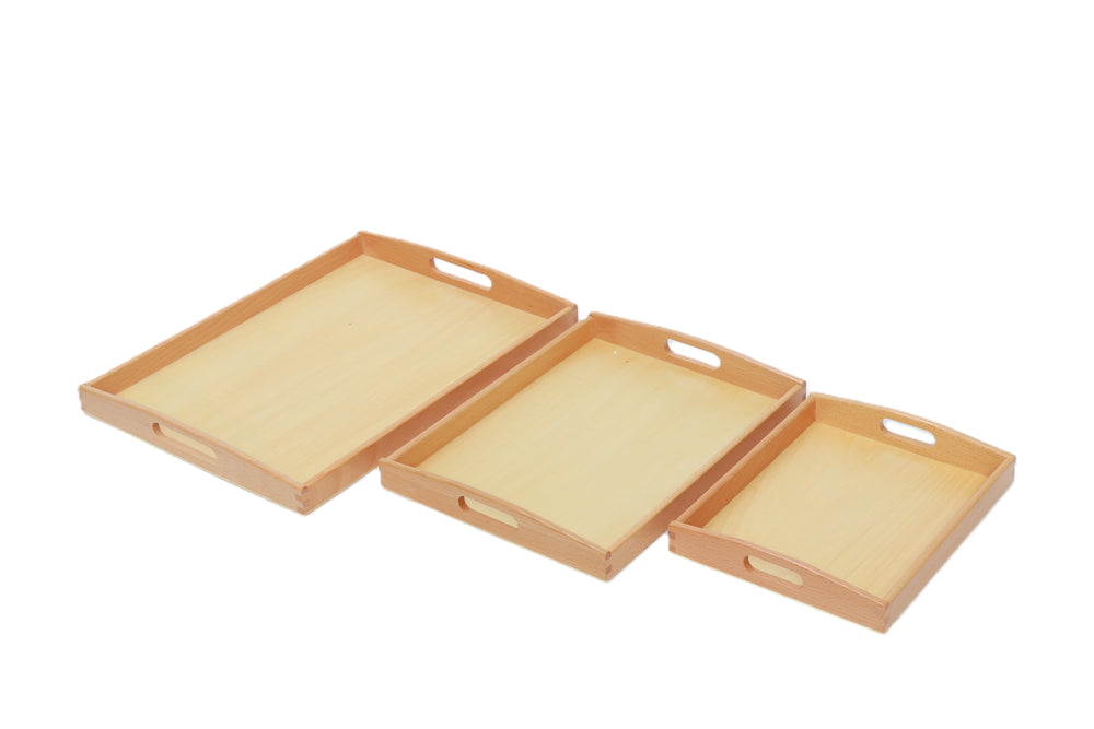 Set de 3 charolas de madera – Bemerry Montessori